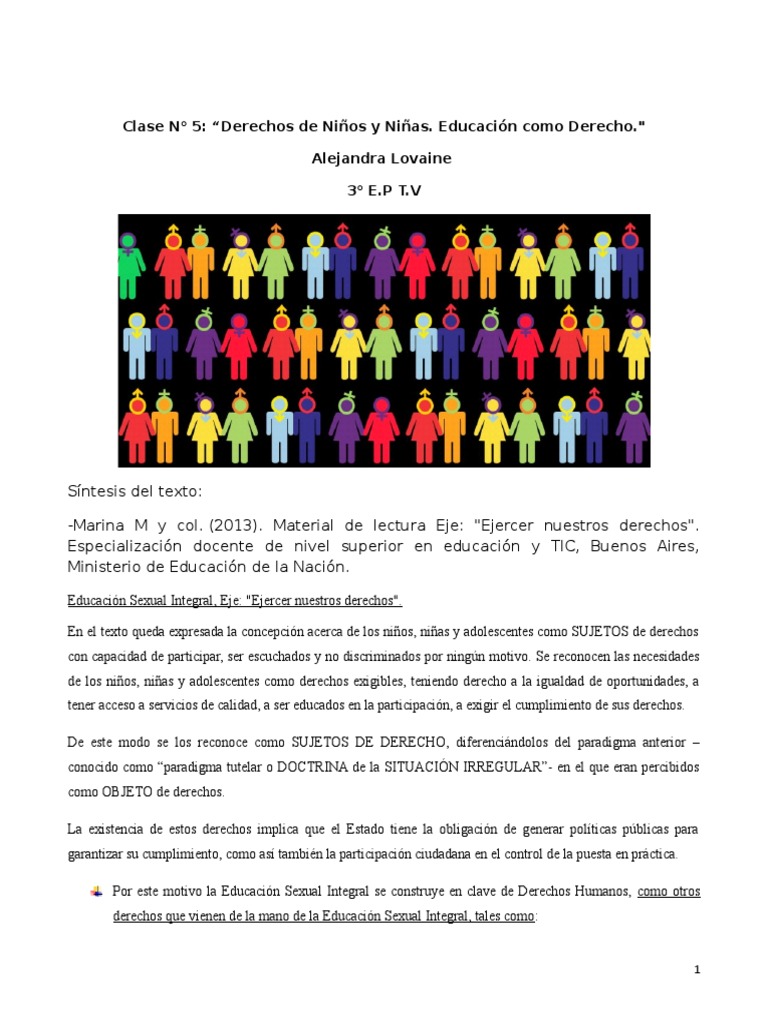 Eje Derechos ESI Lovaine | PDF | La sexualidad humana | Igualdad de género