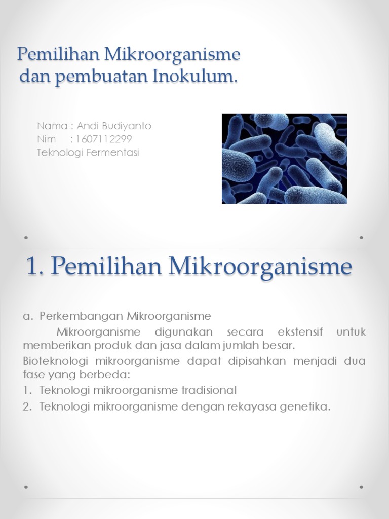 Pemilihan Mikroorganisme Dan Pembuatan Inokulum | PDF