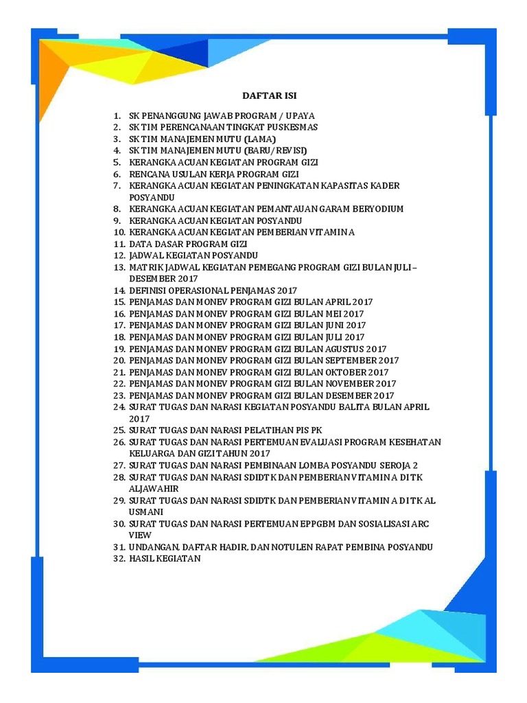 Daftar Isi Dokumen Keeper | PDF