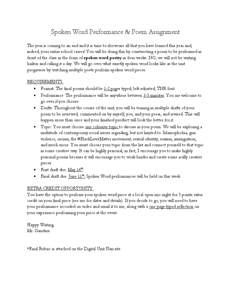 Edsc 304 Poem Instructions | PDF | Language Arts & Discipline | Foreign ...