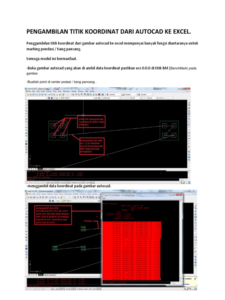 Tutorial Auto Cad Untuk Mengambil Titik Koordinat | PDF | Komputer | Metode & Bahan Ajar