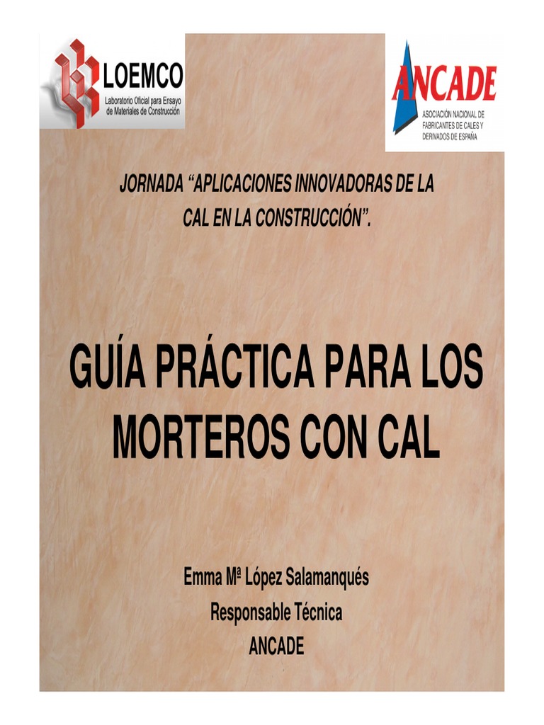 Guia Practica de Morteros Con Cal | PDF | Cemento | Sustancias químicas