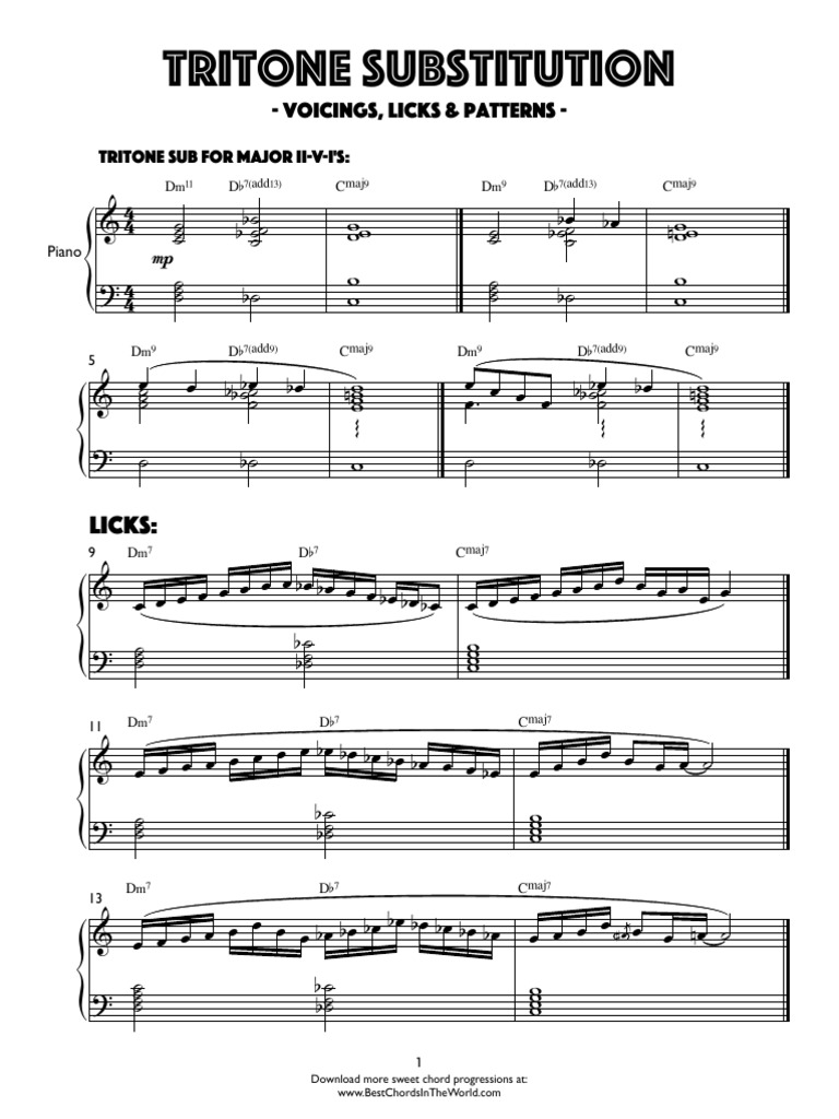 Tritone Substitution Sheet Music | PDF | Musical Forms | Melody