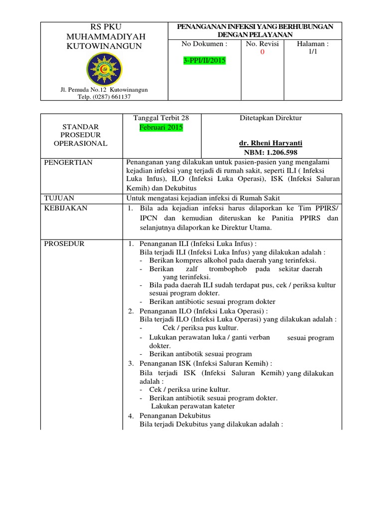 Spo Penanganan Infeksi | PDF