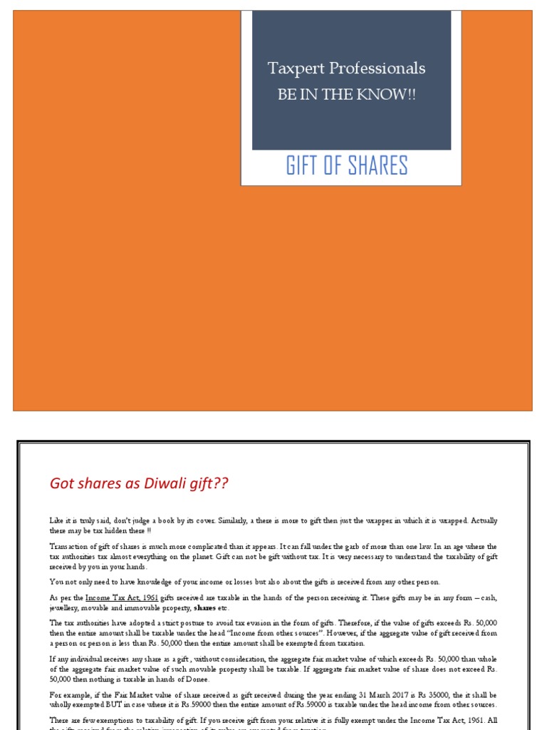 Gift of Shares | PDF | Convertible Bond | Securities (Finance)