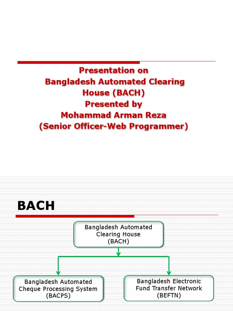 BACH Complete Presentation | PDF | Clearing (Finance) | Services ...