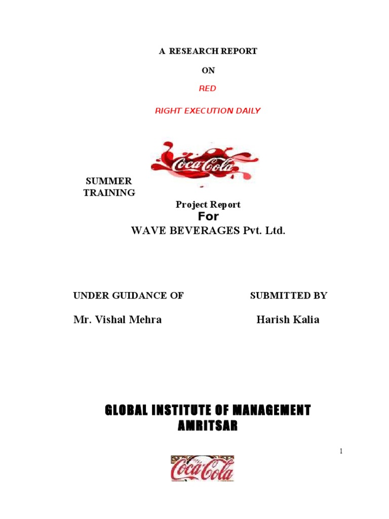 Coca Cola (Harish) | PDF | Coca Cola | Soft Drink