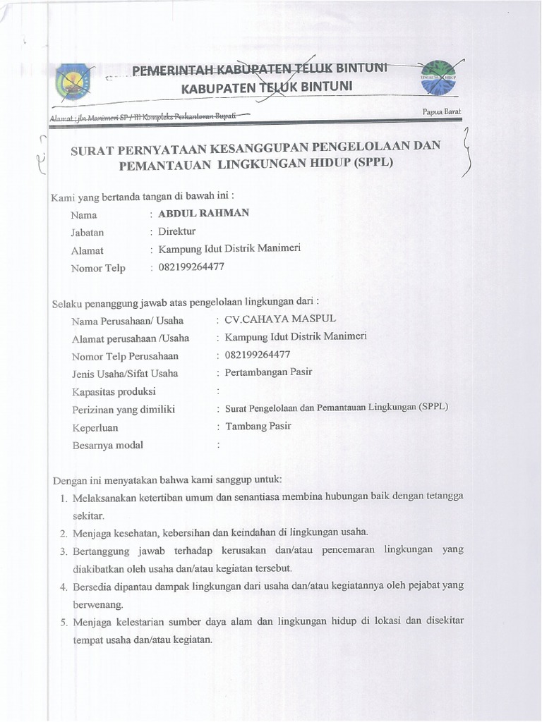 Contoh SPPL | PDF