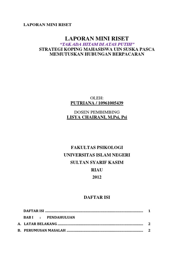 Laporan Mini Riset | PDF
