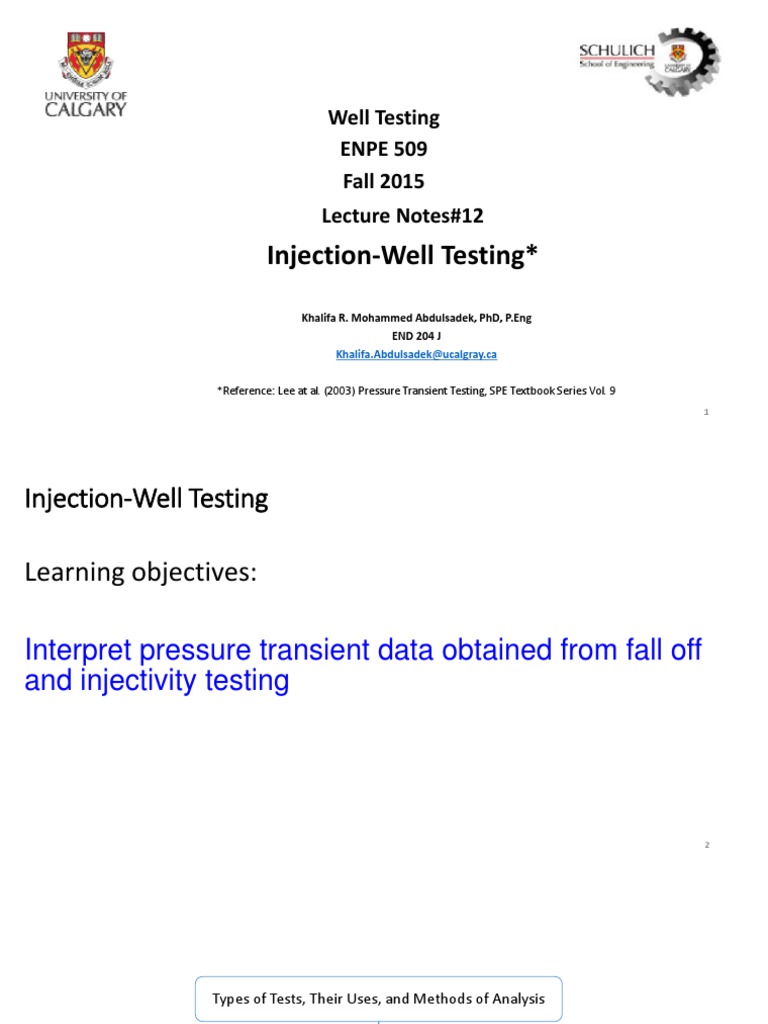 12injection Well Testing | PDF | Petroleum Reservoir | Pressure