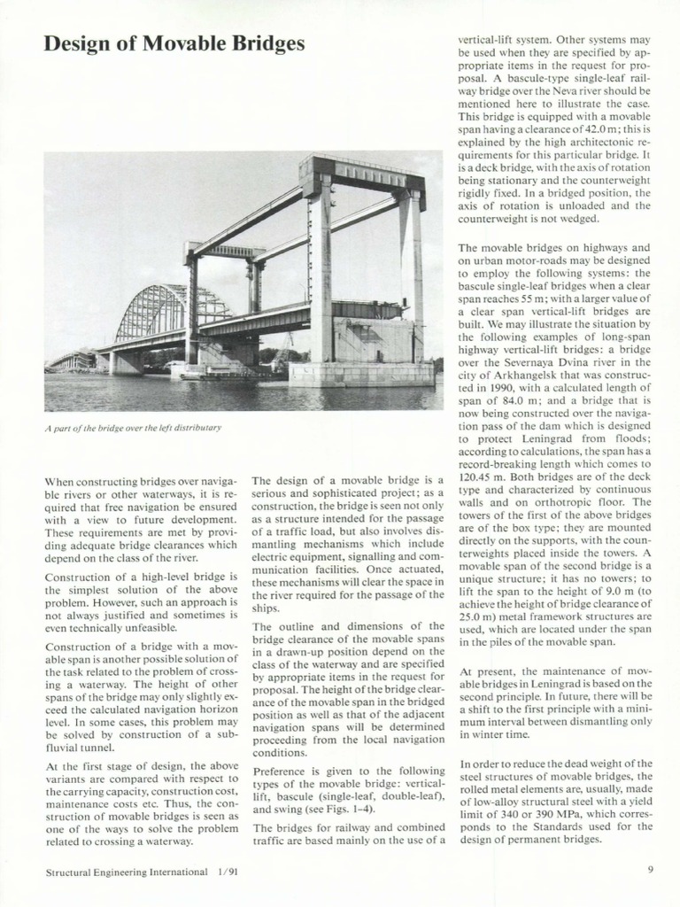 Movable Bridge Design Guide | PDF | Bridge | Elevator