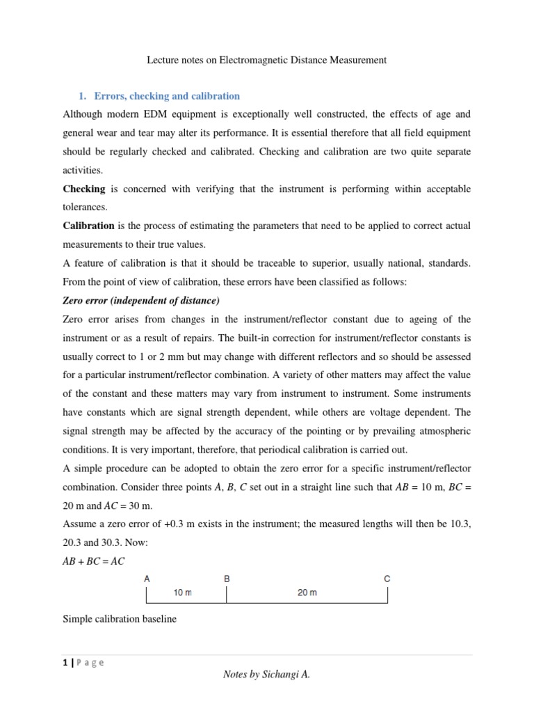 Edm Lecture Notes On Errors Pdf Calibration Measurement