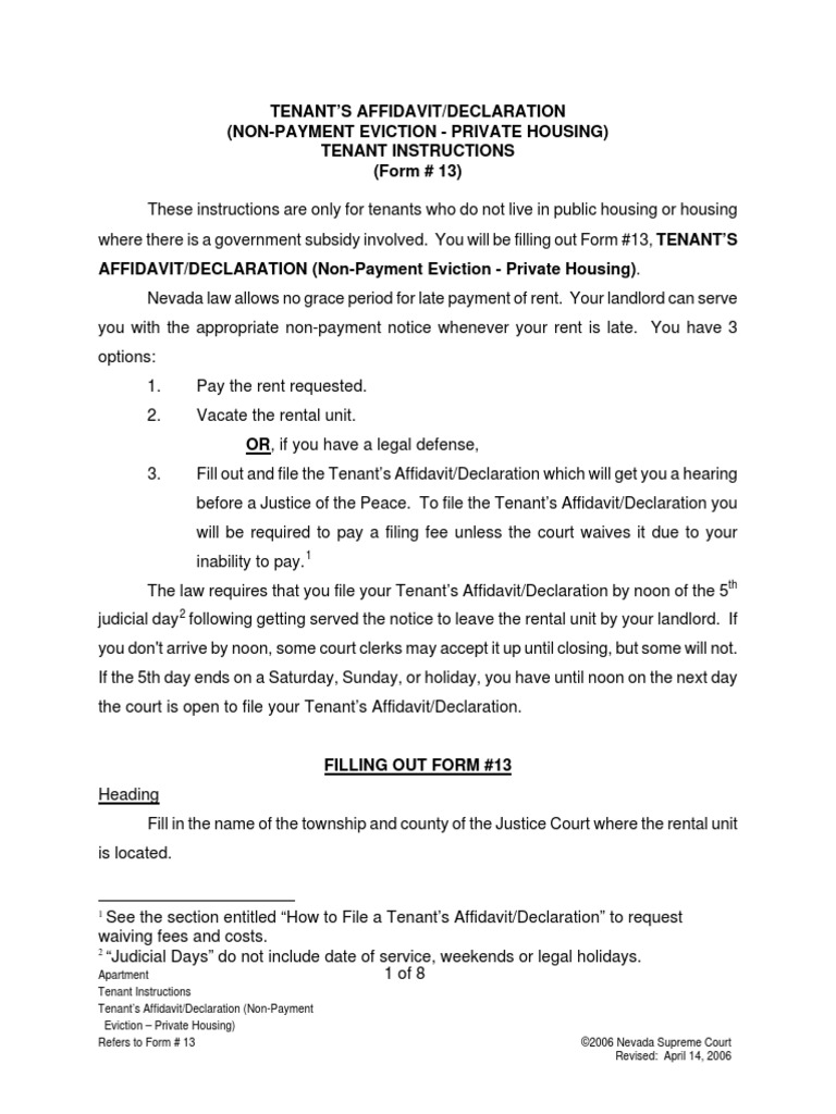 802 TenantsAffidavit Declaration | PDF | Eviction | Leasehold Estate