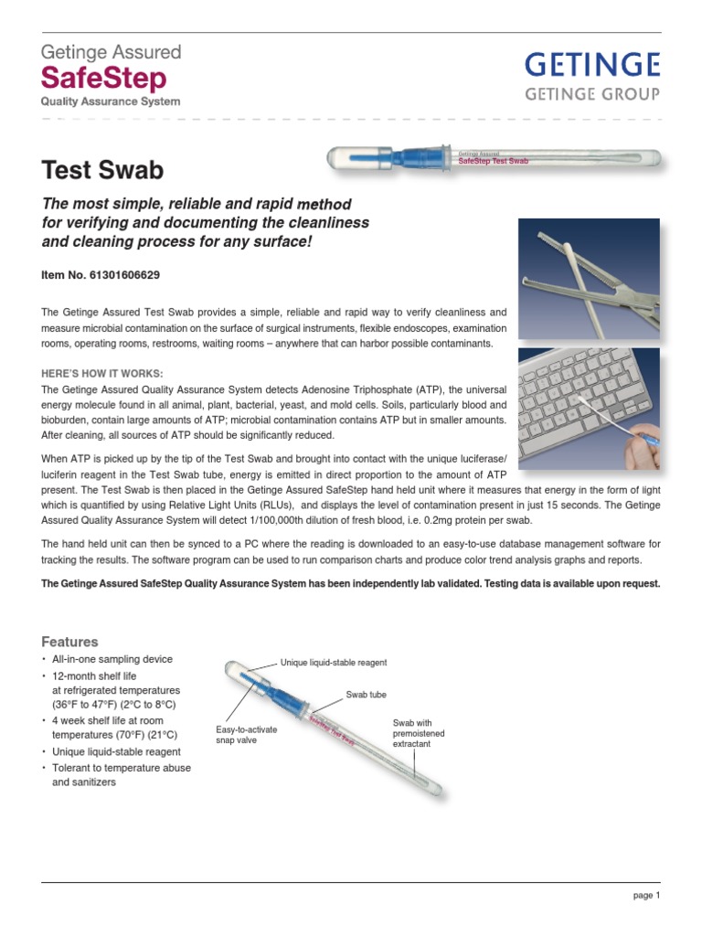 Test Swab Technical Overview and IFU | PDF | Adenosine Triphosphate ...