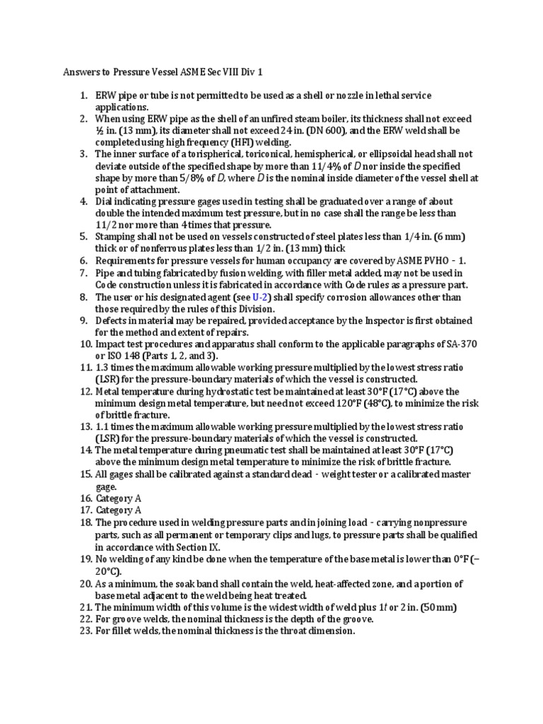 Solved Pressure Vessels Questions | PDF | Pipe (Fluid Conveyance) | Welding