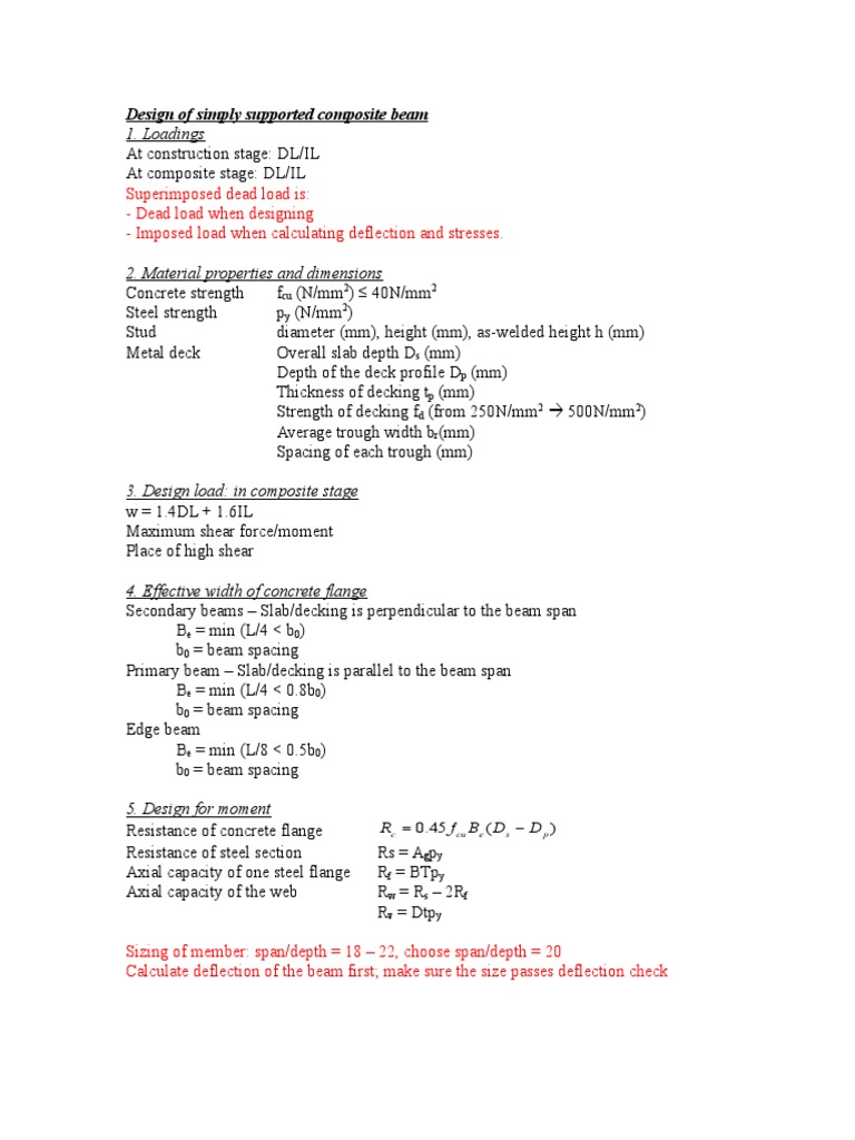 Simple Composite Beam Design | PDF | Beam (Structure) | Chemical ...