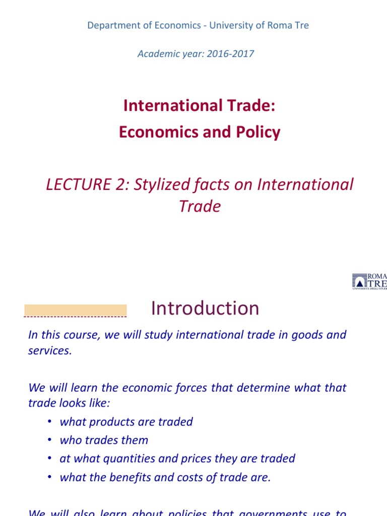 International Trade: Economics and Policy | PDF | Containerization | Trade