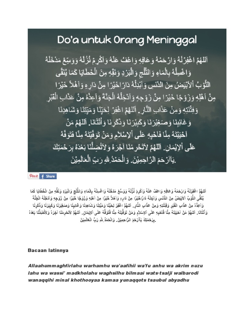 Doa Untuk Jenazah | PDF