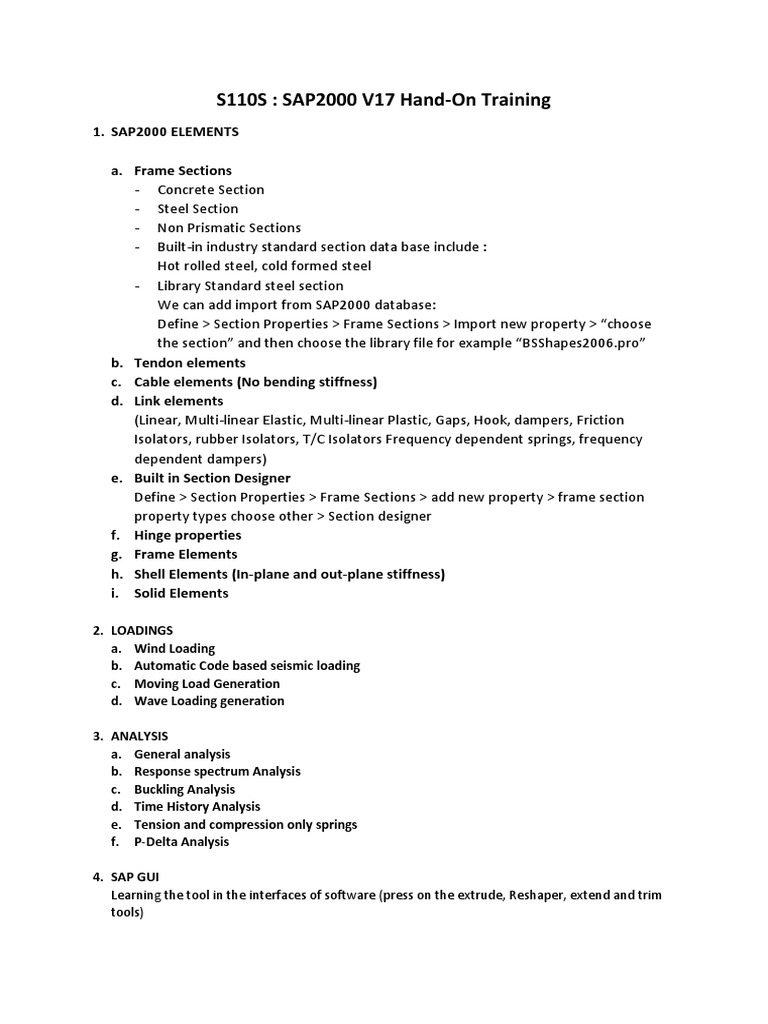 SAP2000 Training for Engineers | PDF | Beam (Structure) | Mechanics