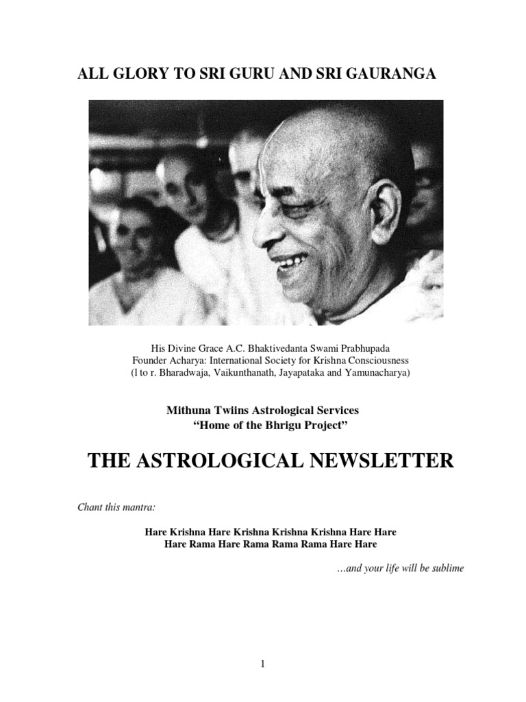 The Astrological Newsletter: All Glory To Sri Guru and Sri Gauranga ...