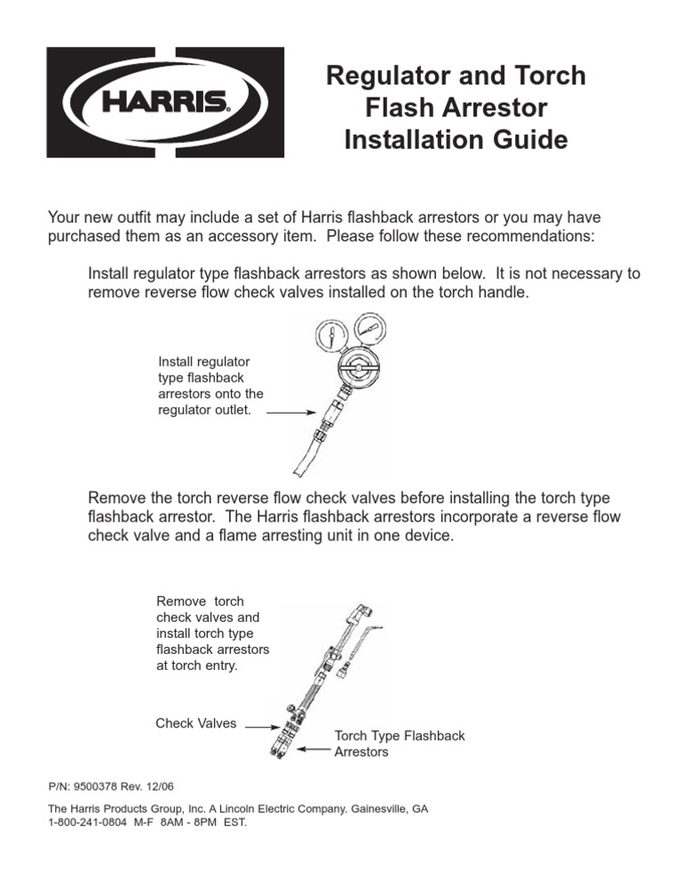 Flashback Arrestor Installation Guide | PDF | Home & Garden