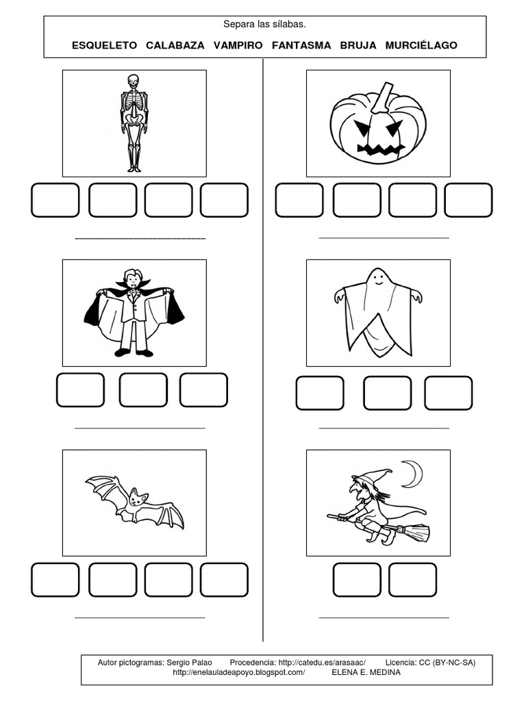 Separación de Sílabas: Halloween | PDF