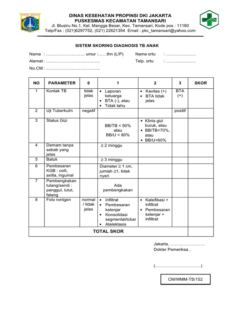 Sistem Skoring Diagnosis TB Anak | PDF