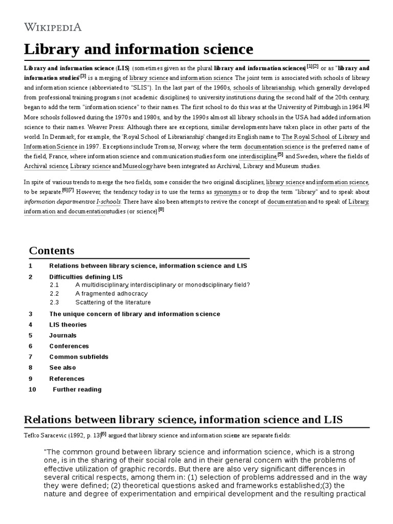 Library and Information Science PDF | PDF | Libraries | Truth