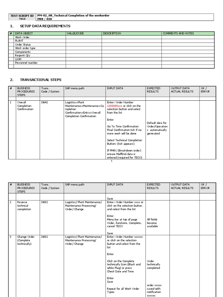 PM-02 - 08 - Technical Completion of The Workorder | PDF | Computer ...