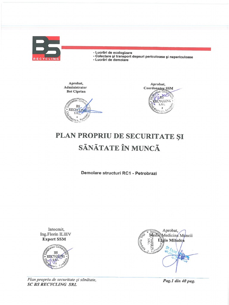 Plan Propriu SSM - Parteai | PDF