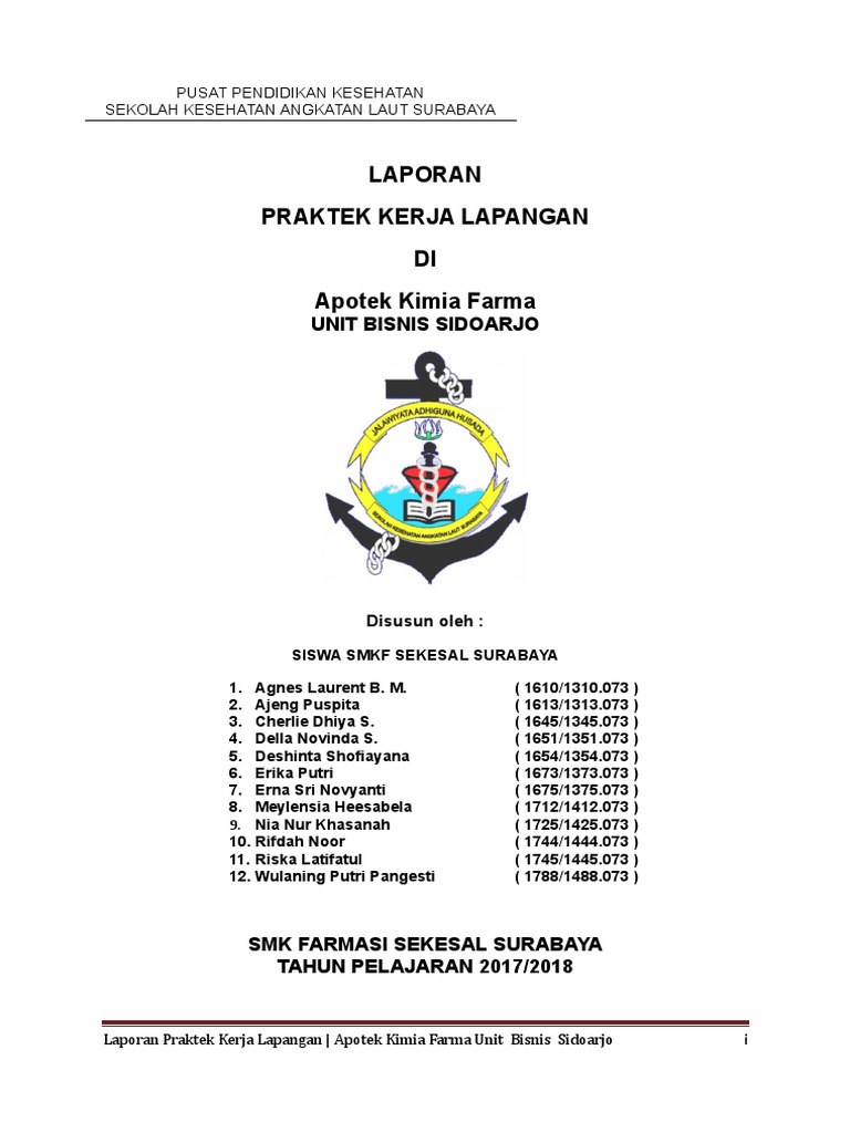 Laporan Pkl Apotek Kimia Farma Part 1 Pdf