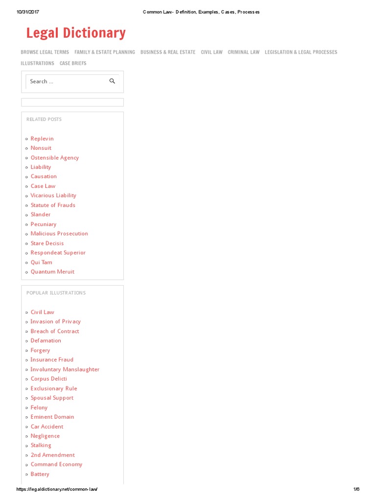 Common Law - Definition, Examples, Cases, Processes | PDF | Precedent ...
