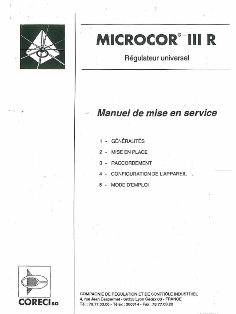 Notice Microcor III R | PDF
