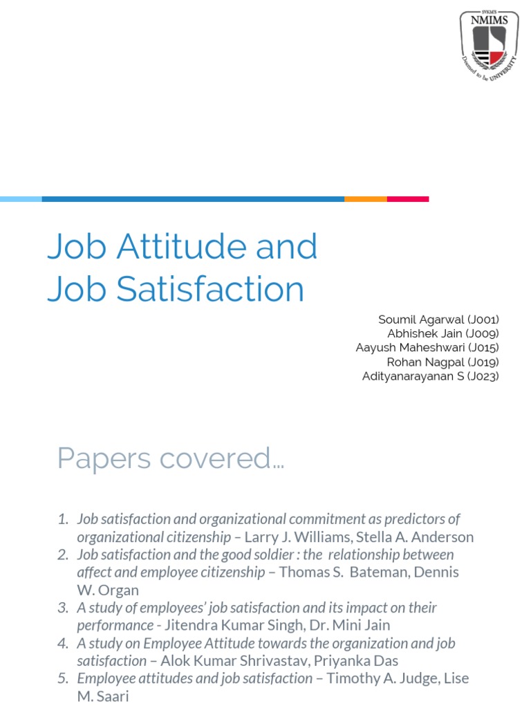 OB Presentation - Job Attitude and Job Satisfaction | PDF | Job ...