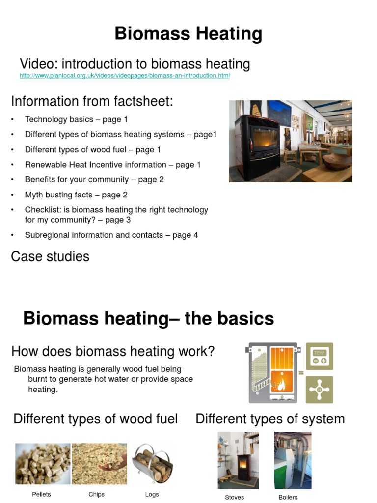 Biomass Heating Guide & Benefits | PDF | Biomass | Energy And The ...