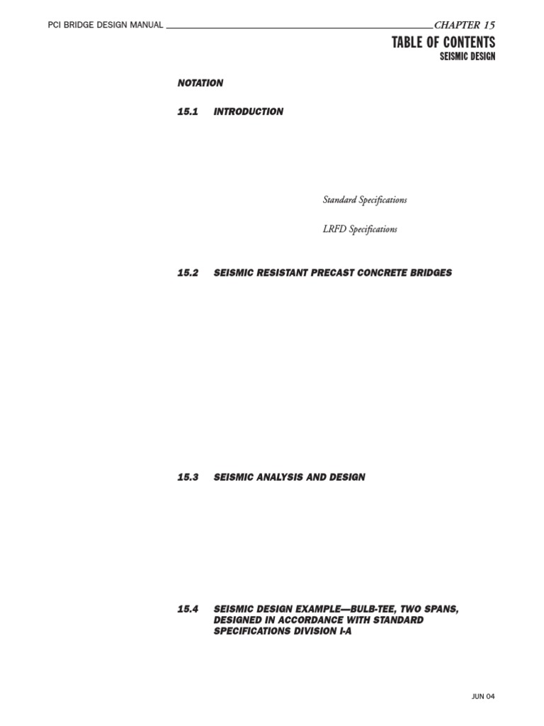 Notation 15.1: Pci Bridge Design Manual | PDF | Earthquakes ...