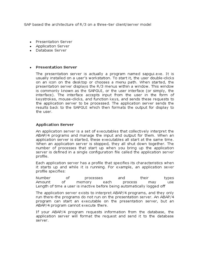 Sap R3 | PDF | Server (Computing) | System Software