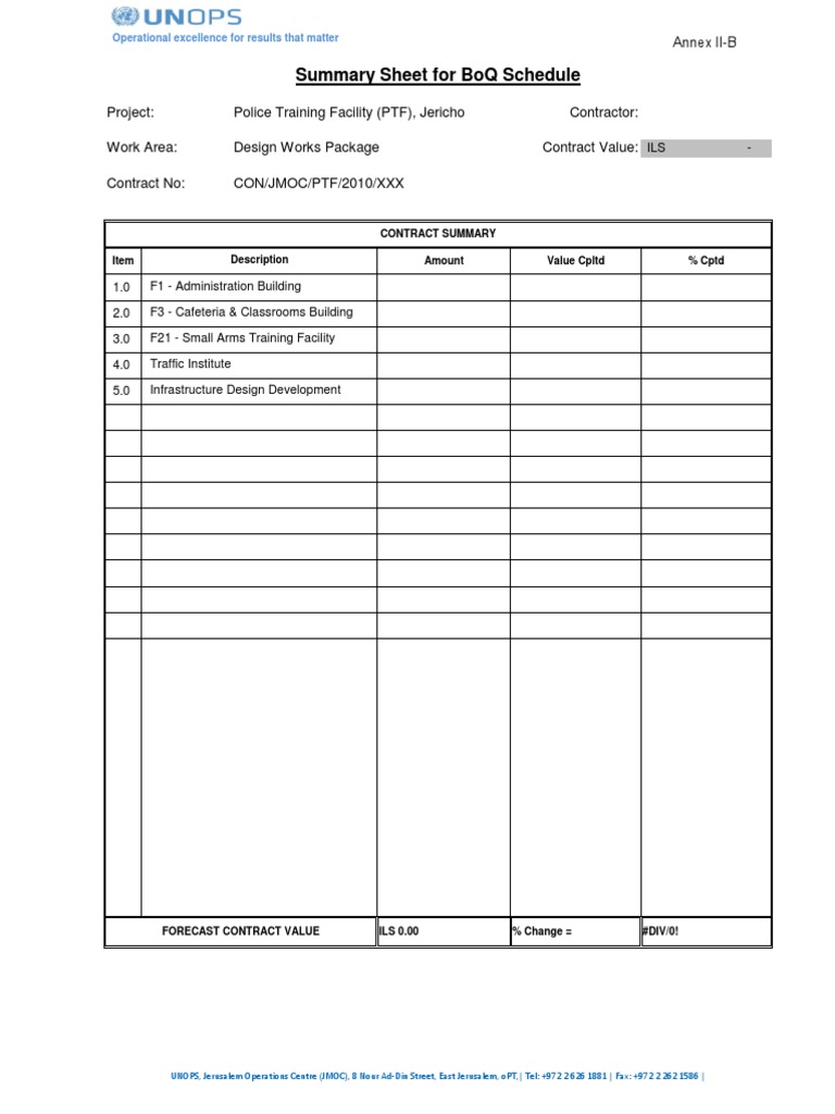 Annex II B Design BOQ | PDF | Specification (Technical Standard) | Infrastructure