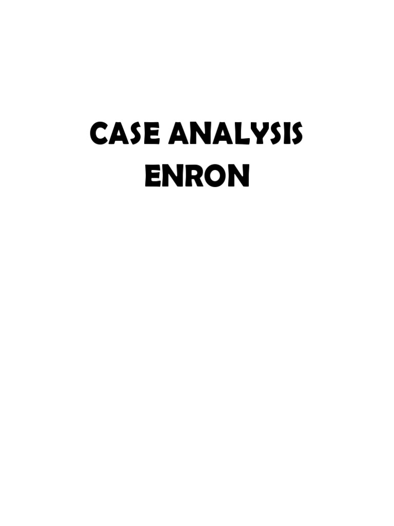 Enron Final Case Study | PDF | Enron | Investor