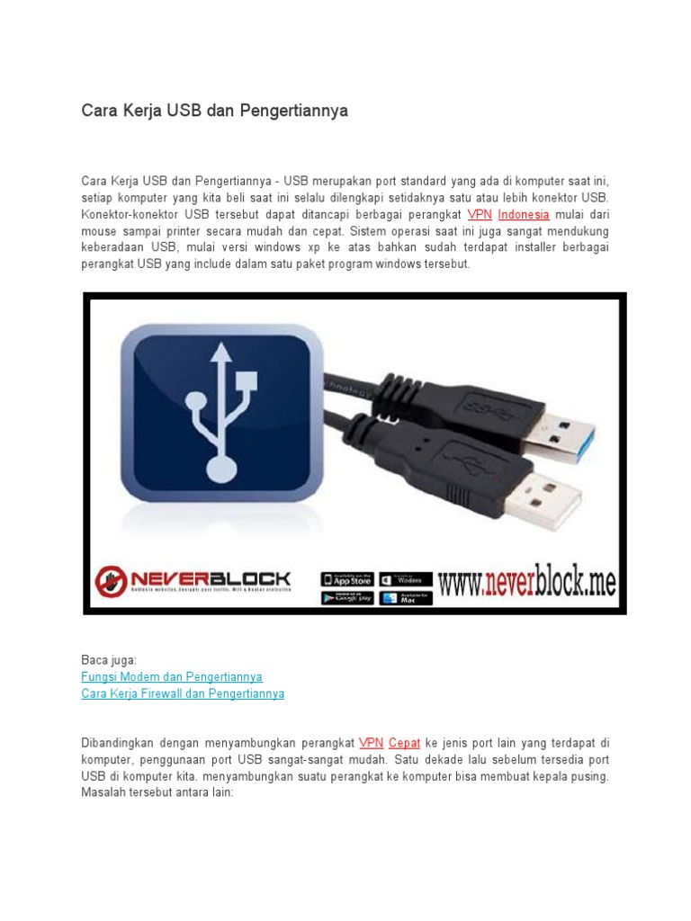 Cara Kerja USB Dan Pengertiannya | PDF | Bisnis | Teknologi & Rekayasa
