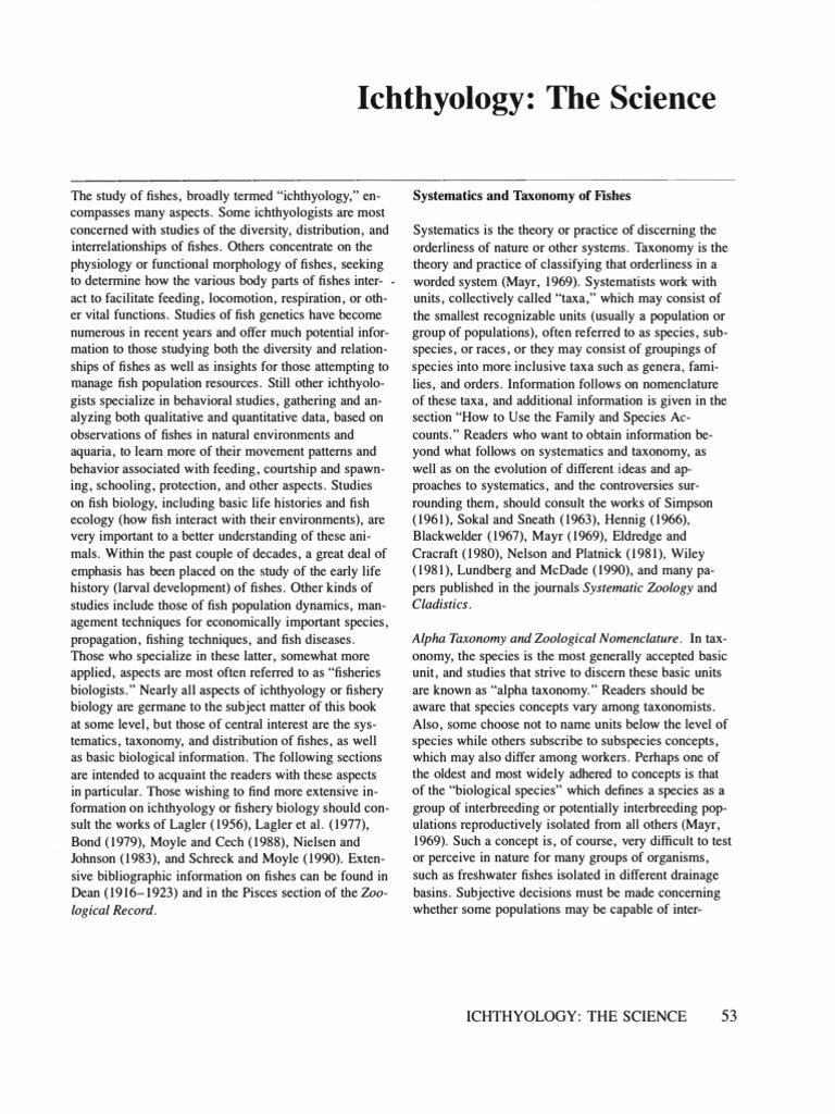 Ichthyology - The Science | PDF | Taxonomy (Biology) | Species
