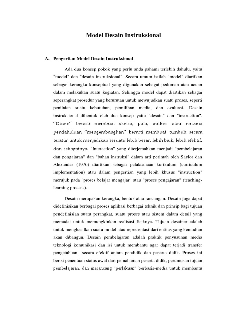 Model Desain Instruksional | PDF