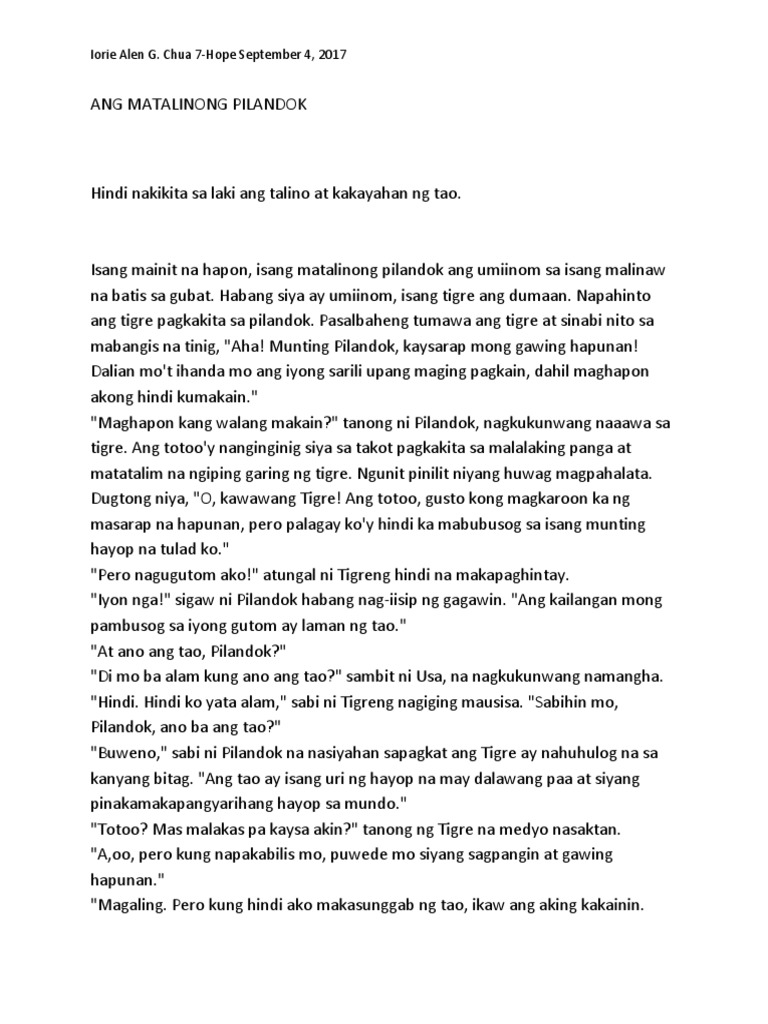 Ang Matalinong Pilandok | PDF