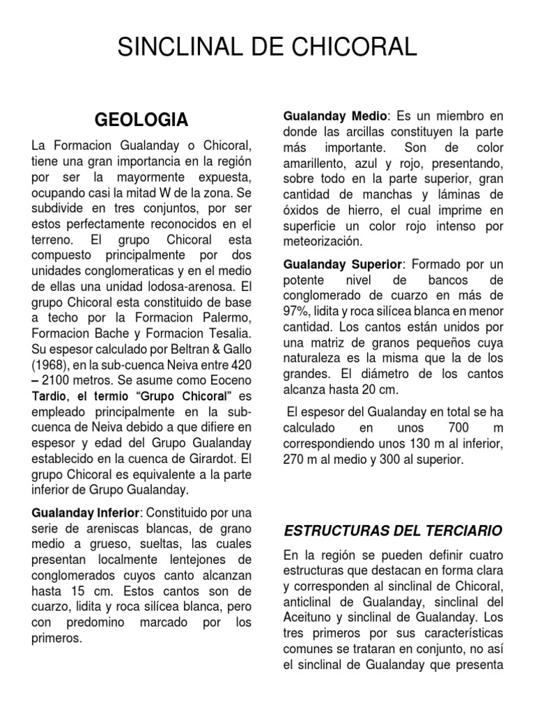 Sinclinal de Chicoral | PDF | Geología | Science