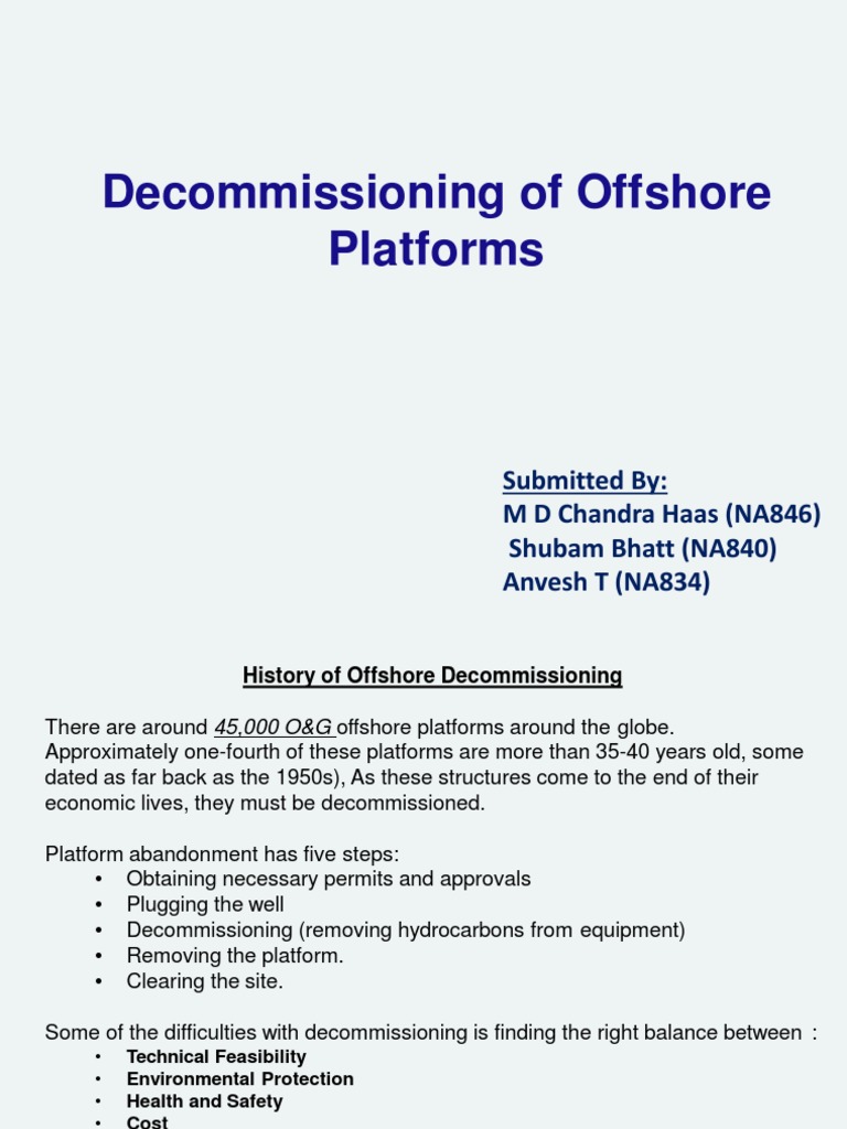 Decommissioning of Offshore Platforms | PDF | Deep Foundation | Energy ...