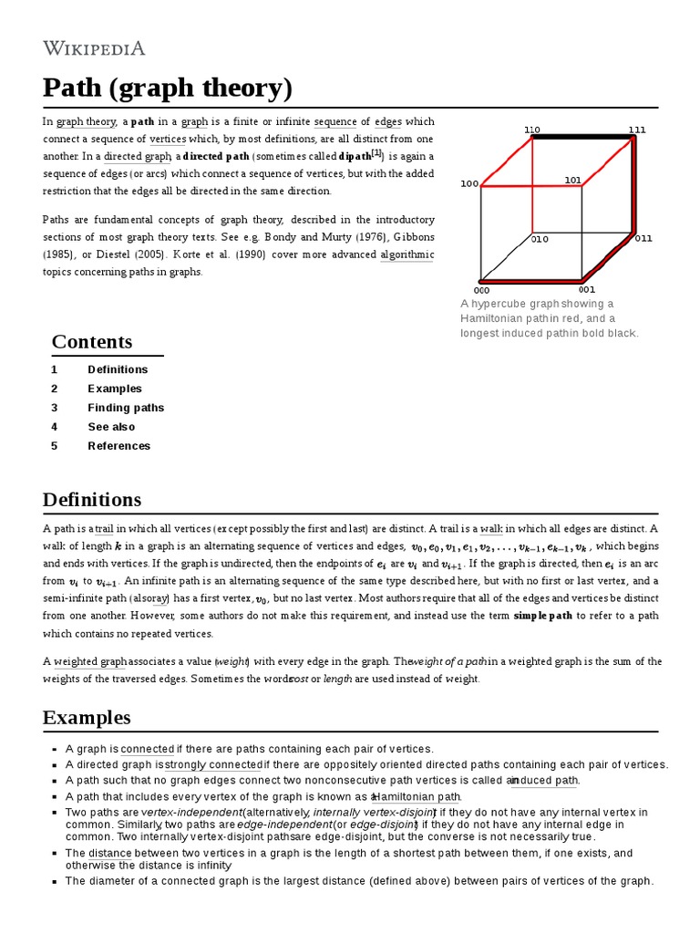 Path (Graph Theory) PDF | PDF | Vertex (Graph Theory) | Graph Theory