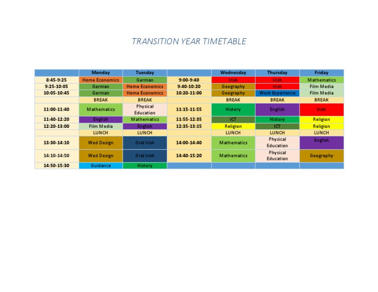 Timetable | PDF | Foreign Language Studies