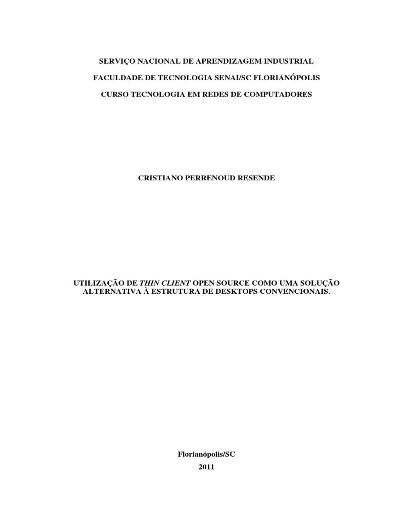Utilização de Thin Client Open Source Como Uma Solução | PDF ...