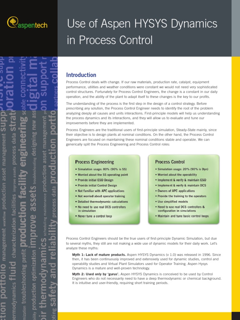 Aspen Hysys Dynamics Process Control | Process Control | Simulation