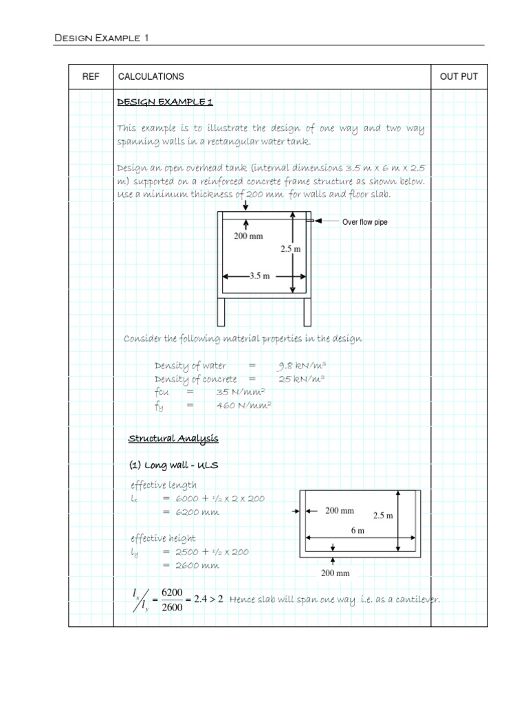 Design Water Tank | PDF | Shear Stress | Concrete